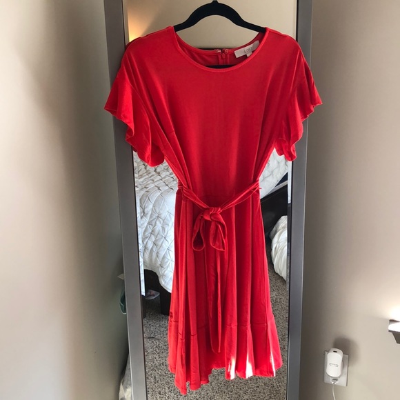 LOFT | Dresses | Red Knit Loft Dress | Poshmark